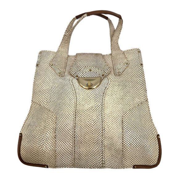 Botkier | Bags | Botkier Cream Leather Turn Lock Shoulder Bag Large ...